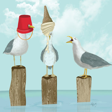 LLL102 - Trio of Seagulls Greetings Card (6 Cards) – The Heart of a ...